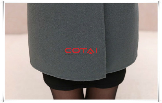 Smoky Gray Winter Coat 90W10N Double Faced Wool Fabric , Width 150CM