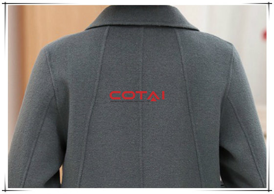 Smoky Gray Winter Coat 90W10N Double Faced Wool Fabric , Width 150CM