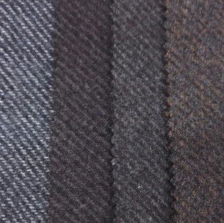 Gray / Black Two Colors Polyester Twill Wool Fabric , Width 150CM