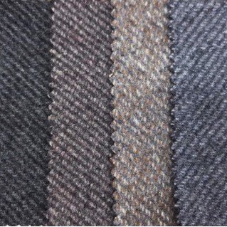 Gray / Black Two Colors Polyester Twill Wool Fabric , Width 150CM