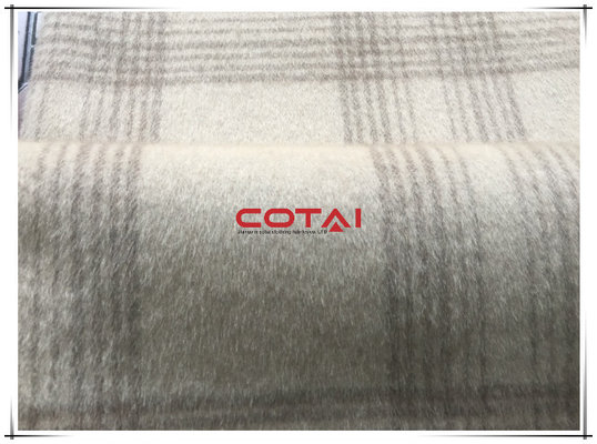 Lama Glama Big Plaid / Tartan Alpaca Wool Fabric Double Alpaca Wool Fabric Blue and White