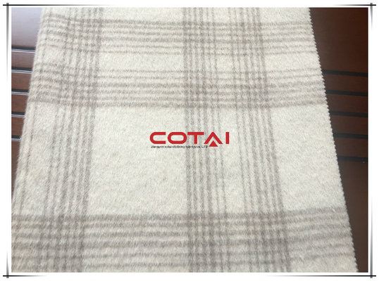 Lama Glama Big Plaid / Tartan Alpaca Wool Fabric Double Alpaca Wool Fabric Blue and White