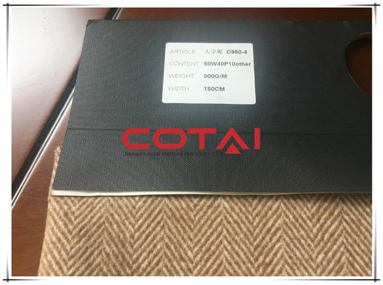 3CM 50% Wool Woven Light Camel Herringbone Fabric Anti Wind For Winter Outfit 600GSM