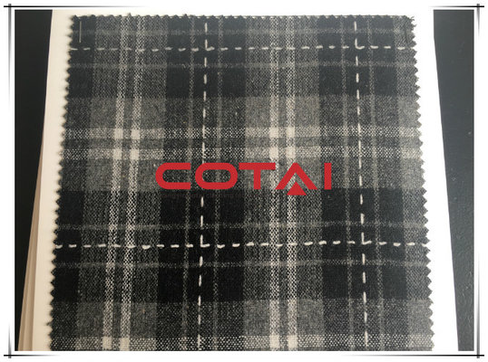 Yarn Dyed Flannel Plaid Thin Tartan Wool Fabric Cuttable Width 58" 230G/M2