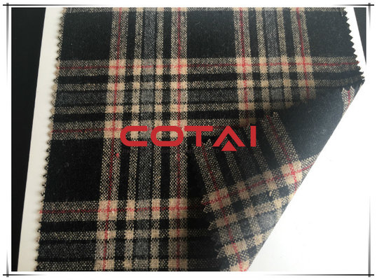 Vintage Flannel One Sided Medium - Large 8cm Plaid/Tartan Black Wool Fabric