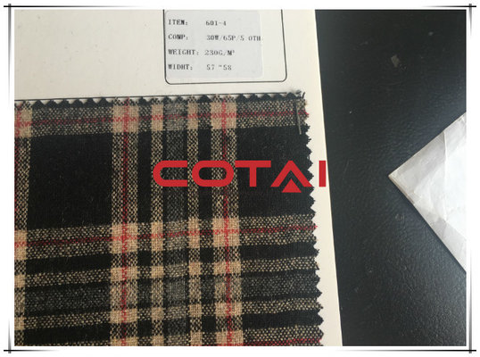 Vintage Flannel One Sided Medium - Large 8cm Plaid/Tartan Black Wool Fabric