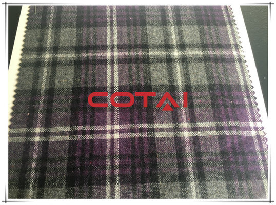 Light Weight Thin Durable Flannel  Tartan Wool Fabric Anti Pilling