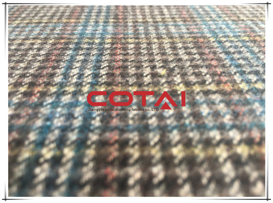 Combo Small Medium Tartan Plaid Fabric Winter Coat Houndstooth Vintage Style