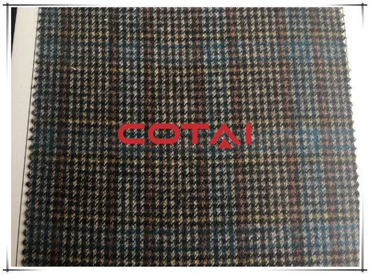 Combo Small Medium Tartan Plaid Fabric Winter Coat Houndstooth Vintage Style