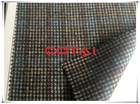 Combo Small Medium Tartan Plaid Fabric Winter Coat Houndstooth Vintage Style