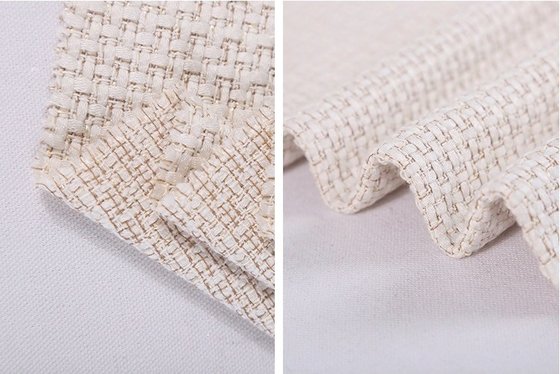 Creamy White Tweed Fancy Tweed Woven Wool Fabric 55% Acrylic 33% Cotton 12% Polyester