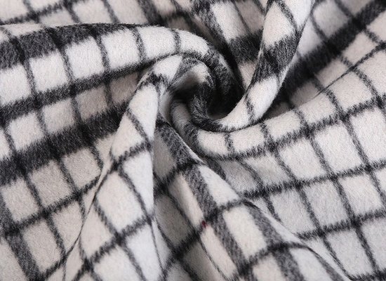 Plaid Checked Double Faced 80% 20% Nylon Tartan Wool Fabric For Winter Overcoats 820g/M