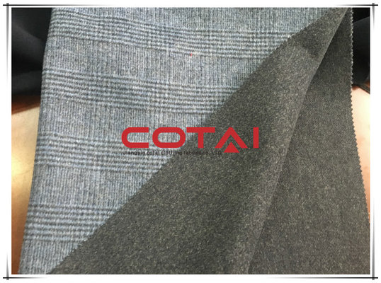 Men'S Overcoat Heavy Weight Haze Blue Checker With Dark Gray Twill Inside Double Faced