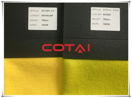 Bright Mustard Yellow Coating Wool Fabric Heavyweight Wool And Viscose And Polyester