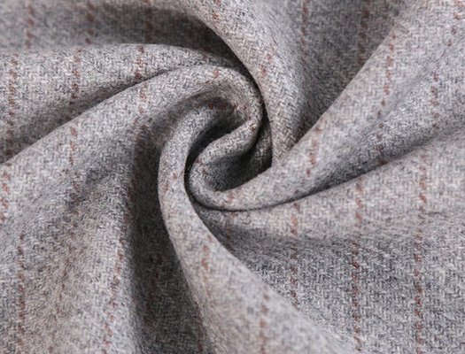 50% Wool 40% Polyester One Sided 1.2cm Stripe Melton Fabric For Women'S Jacket