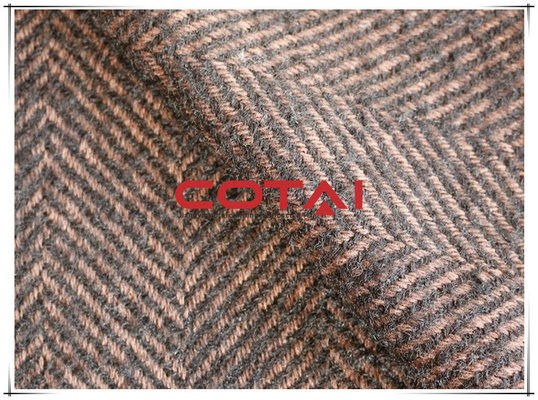 Practical Single Face Herringbone Wool Fabric Herringbone Printed Melton Fabric