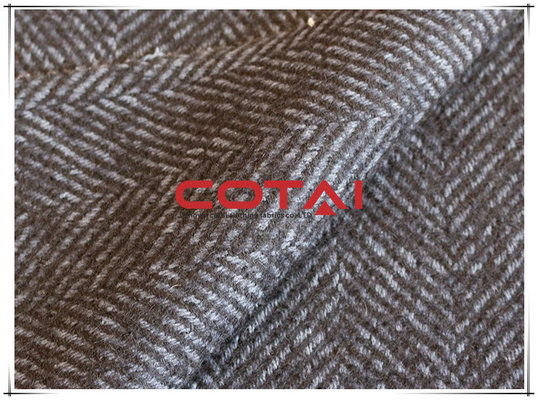 Practical Single Face Herringbone Wool Fabric Herringbone Printed Melton Fabric