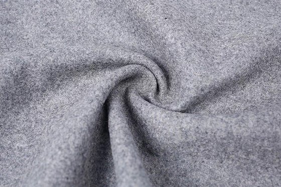 Woolen Yarn Type Melton Wool Fabric 410g Weight Pure Color For Coats Woven