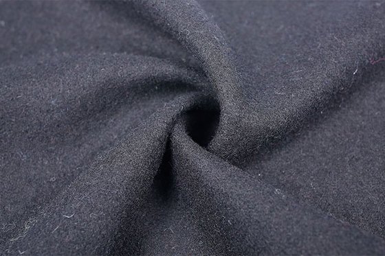 Woolen Yarn Type Melton Wool Fabric 410g Weight Pure Color For Coats Woven