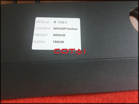 Double Sided Alpaca Red Wool Fabric High Degree Lightfastness Anti Pilling