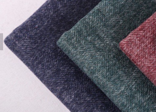 Heavyweight Herringbone Wool Fabric / Medium Weight Wool Fabric For Overcoats