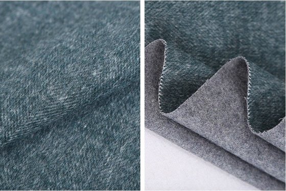 Heavyweight Herringbone Wool Fabric / Medium Weight Wool Fabric For Overcoats