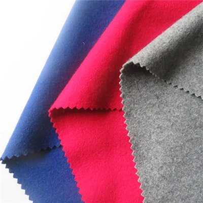 Turquoise Fluro Red Melton Wool Fabric , Wool Blend Coat Fabric For Uniform