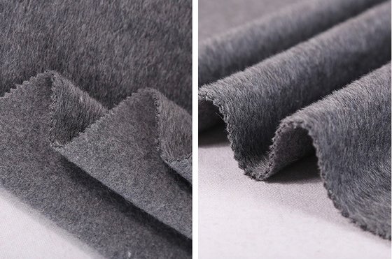 Polyester Twill Fabric Organic Wool Fabric Long / Short Hair Customized Winter Coat