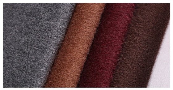 Polyester Twill Fabric Organic Wool Fabric Long / Short Hair Customized Winter Coat