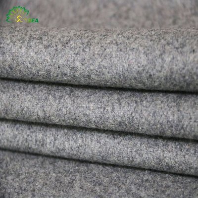 Heavyweight Single Side Twill Wool Fabric / Wool Fleece Fabric For Warm