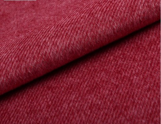 150cm Width Twill Wool Fabric / Double Sided Red Twill Fabric 650g/M Weight