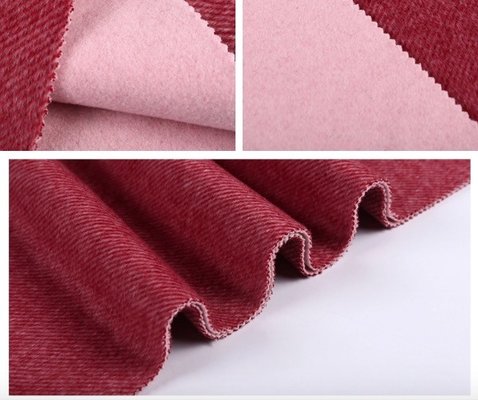 150cm Width Twill Wool Fabric / Double Sided Red Twill Fabric 650g/M Weight