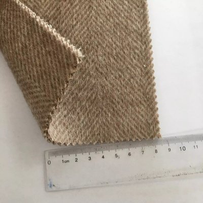 Yarn Dyed Pattern Herringbone Weave Fabric / Medium Weight Wool Fabric