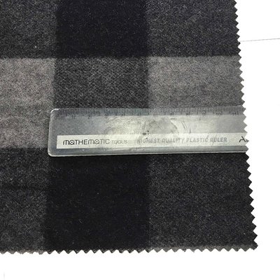 5.5cm Checked Fake Tartan Wool Fabric / Melton Wool Fabric For Fashion Coat