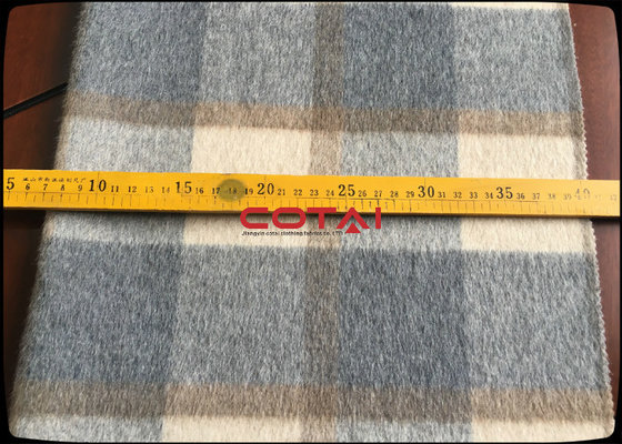 Wholesale 60 Wool 900G/M Double Sided 8CM Tartan / Plaid Fabric With Gray Twill Inside Coating Wool Fabric