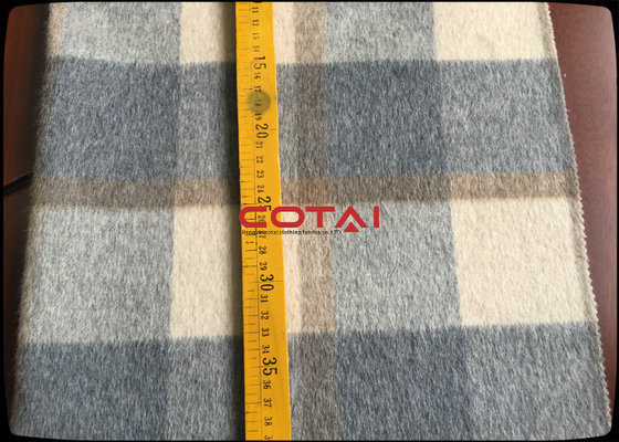 Wholesale 60 Wool 900G/M Double Sided 8CM Tartan / Plaid Fabric With Gray Twill Inside Coating Wool Fabric