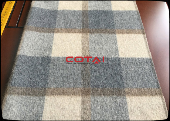 Wholesale 60 Wool 900G/M Double Sided 8CM Tartan / Plaid Fabric With Gray Twill Inside Coating Wool Fabric
