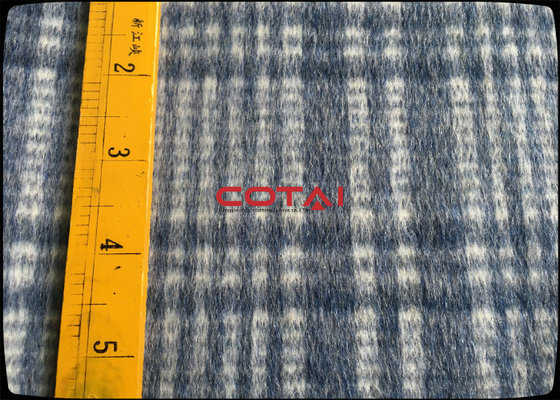 Factory Supply Classical 50% Plaid Checks Double Faced Wool Coating Fabric Tartan + Plain