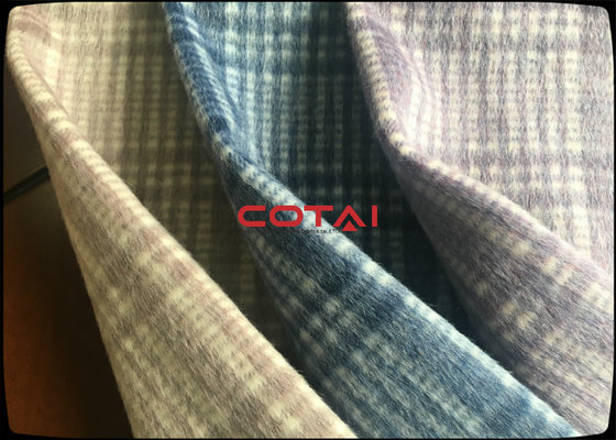 Factory Supply Classical 50% Plaid Checks Double Faced Wool Coating Fabric Tartan + Plain
