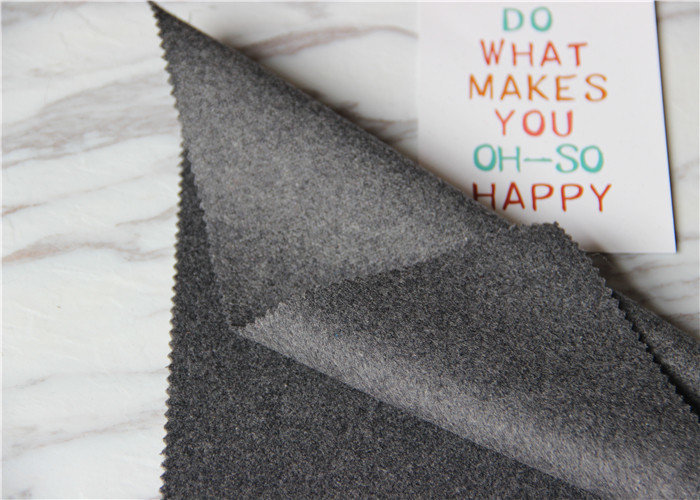 One Sided Heavy Coating Wool Fabric Grey 50W 10P For Suit / Winter Overcoat