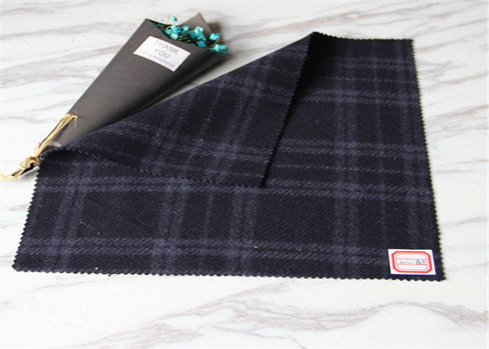 60 Wool Duffle Coat Scottish Plaid Fabric Dark Blue In Stock British Style