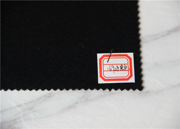 Black Wool Gabardine Fabric Winter Work Coat , Double Faced Wool Fabric