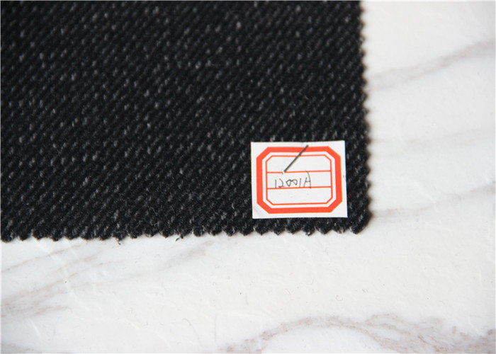 Black And White Twill Wool Fabric In Stock 580 G Per Meter With Woven Pattern