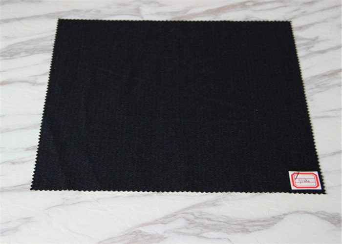 Melton Lightweight Wool Fabric 150 CM Black With Blue Line In Stock