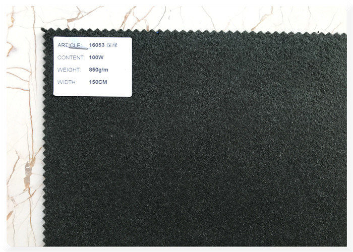 Dark Army Green Double Faced Wool Fabric Winter Warm Coat 100% Wool 850g / M