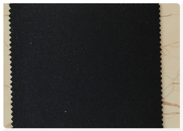 Black / Navy Double Faced Cashmere Fabric 100% Wool , Wool Coating Fabric Double Sided