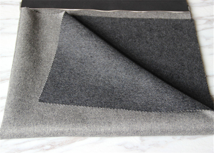 Over Twill Double Faced Wool Coating Fabric 57" / 58" Width Light+Medium Gray
