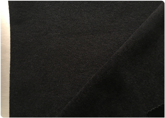 Durable Soft Black Knit Stretch Fabric 26% Wool ISO9001 150 CM Width