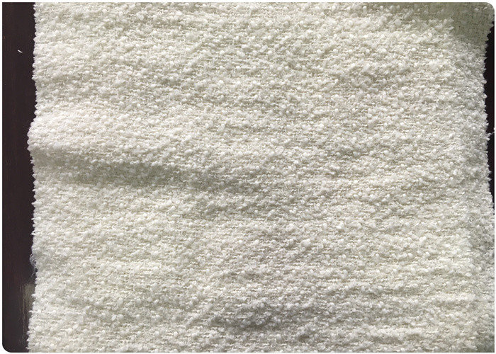 Twill Dobby Organic Wool Fabric OEM , White Cashmere Wool Fabric In Stock