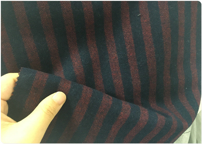 50W 50S Red And Black Striped Fabric , Micro Twill Fabric Lightweight 150CM